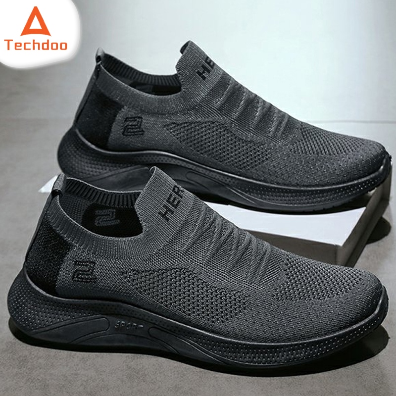 Jual Techdoo Sepatu Olahraga Pria Sneaker Sport Men Running Shoes Jogging Sepatu Slip On Lari ...