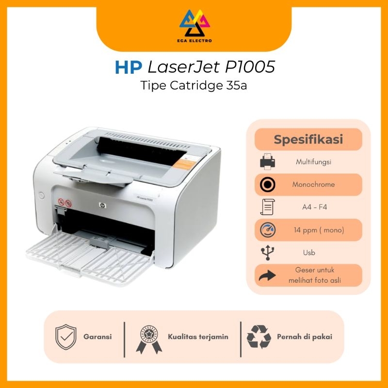 Jual Printer Hp LaserJet P1005 toner catridge 35a siap pakai | Shopee ...