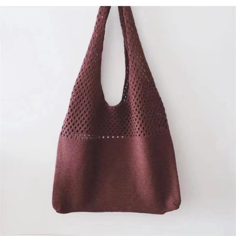 Jual Knitted Tote Bag / Tas Korea Rajut Besar Pantai / Tas Wanita Solid ...