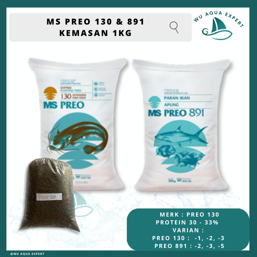 Jual PREO Repack 1 Kg Pelet Pakan Ikan Gurami, Nila, Lele, Patin ...