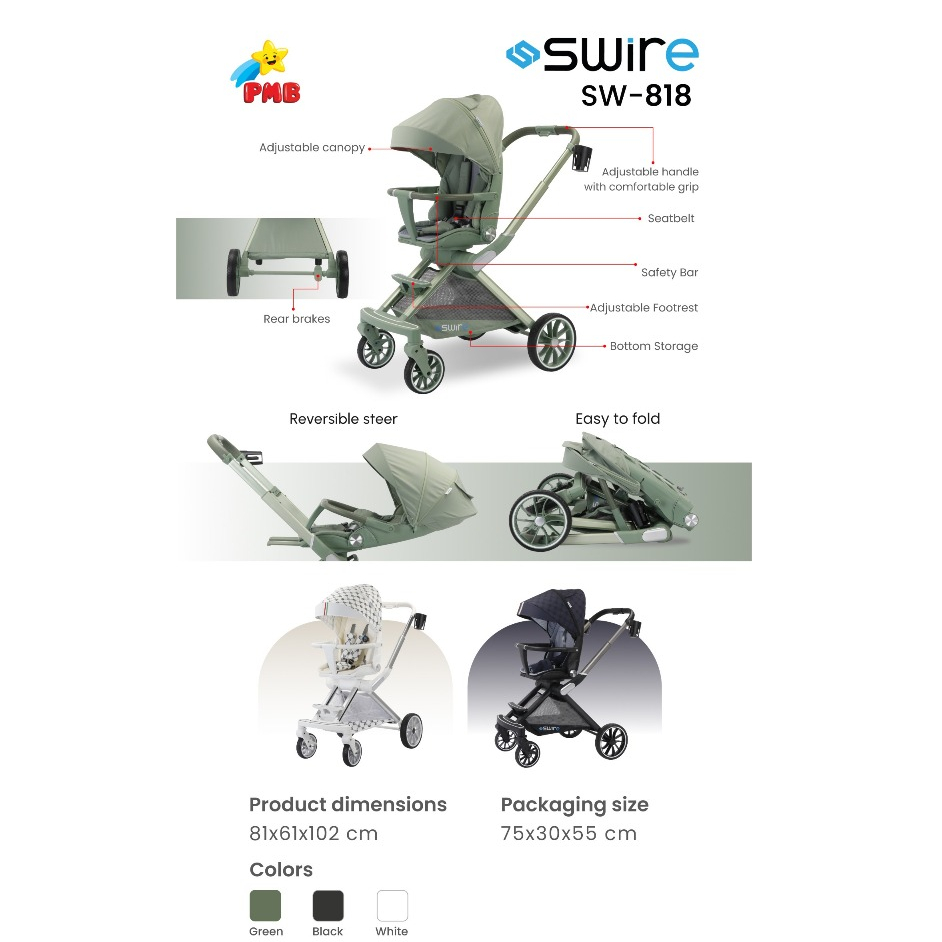 Jual SW 818 BABY STROLLER SWIRE SW818 Alat bantu bawa bayi perlengkapan ...