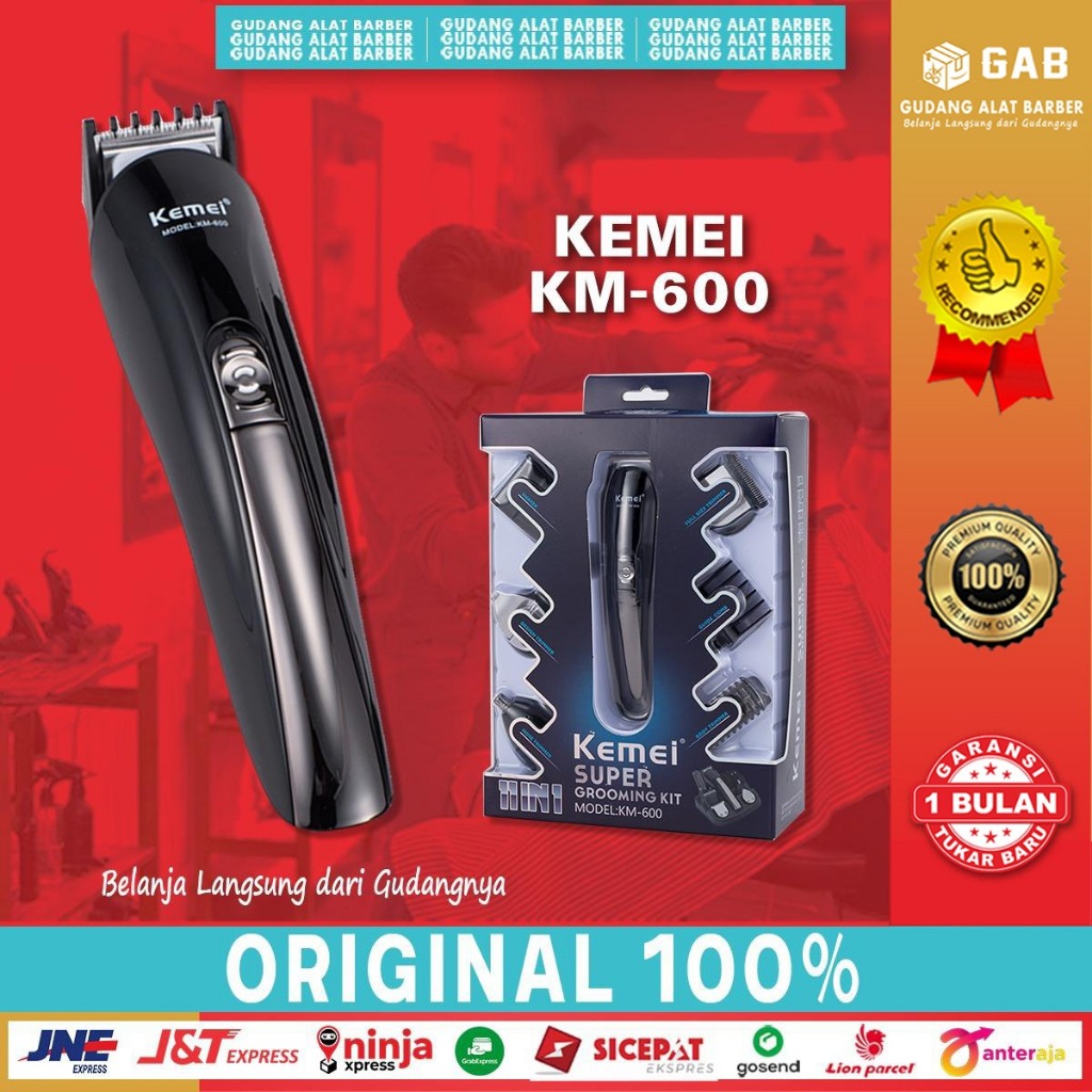 Jual Kemei KM 600 Alat cukur rambut 6 IN 1 Multiclipper and shaver komplit Barbershop 6000 Rpm ...