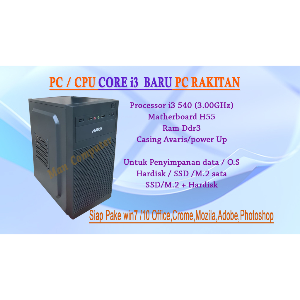 Jual PC/CPU Rakitan Core i3 Murah BARU siap pake | Shopee Indonesia