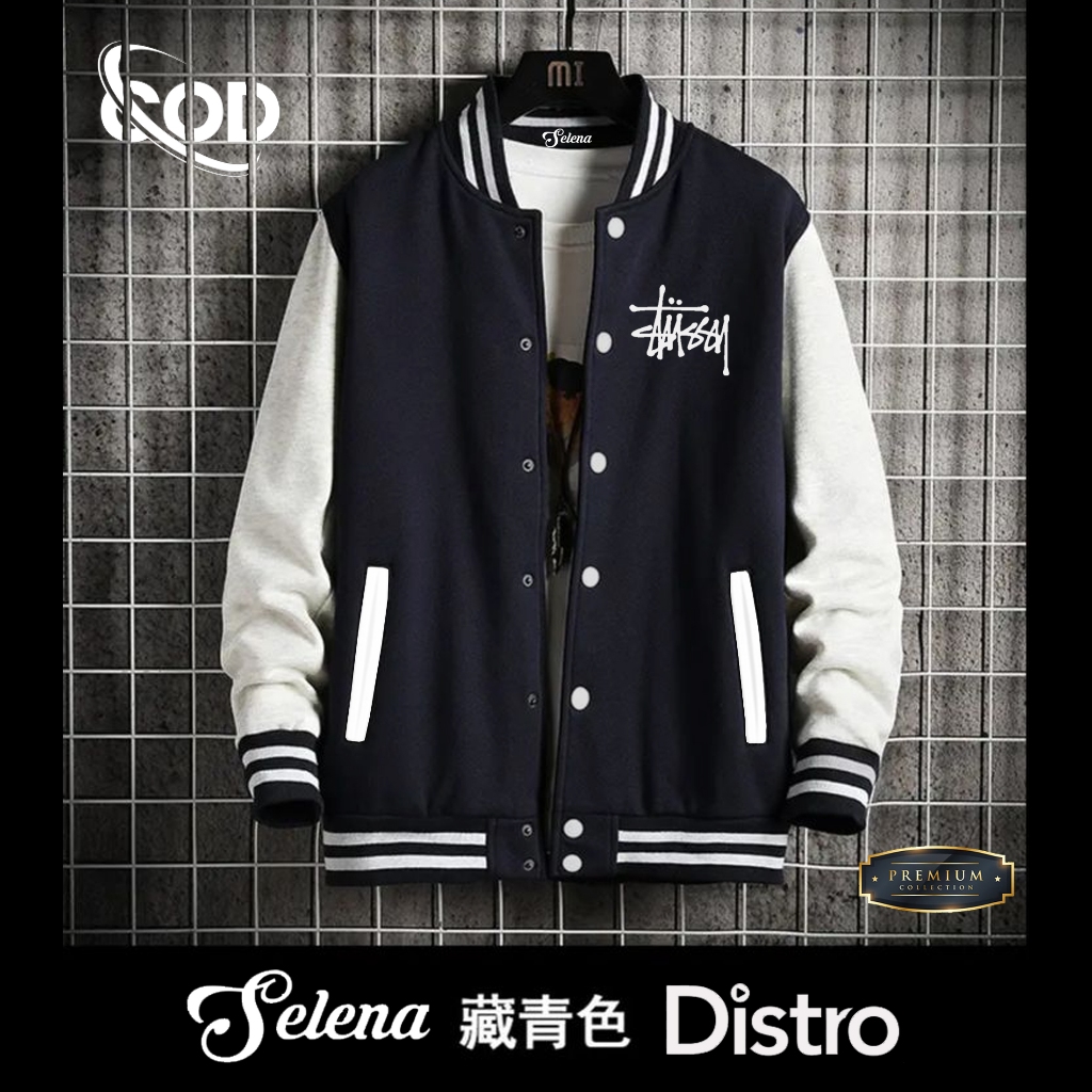 Jual Jaket Baseball Jaket Varsity Baseball Kancing Stuzj Text Putih ...