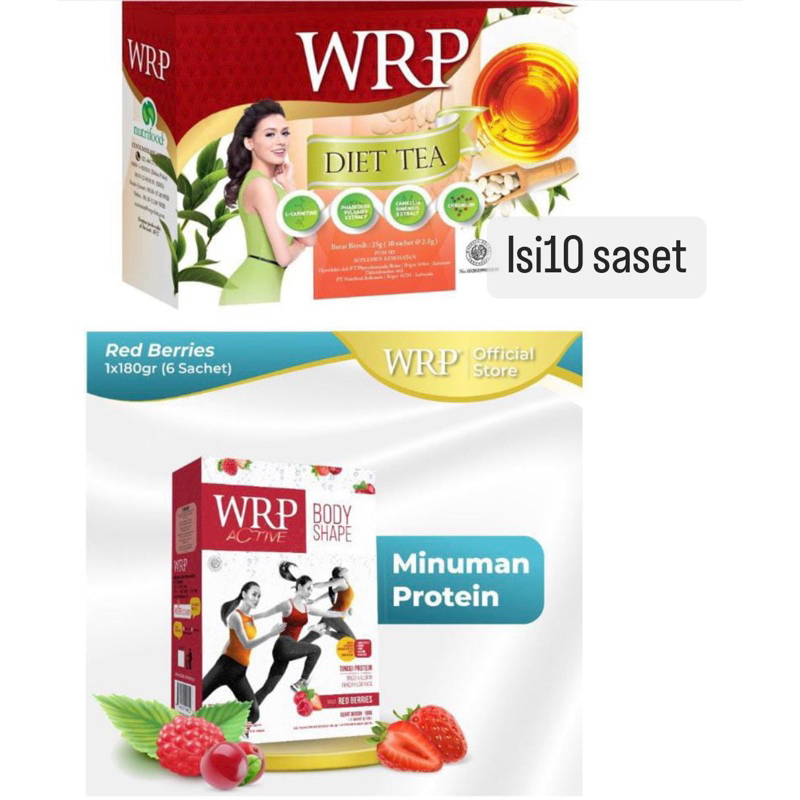 Jual Wrp Active Body Shape 180gr/ Wrp Green tea isi 10saset | Shopee ...