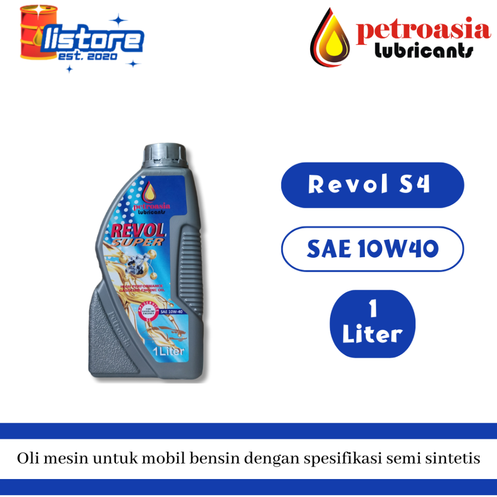 Jual Oli Mobil Petroasia Ukuran 1L Revol Super S-4 SAE 10W40 API SL ...
