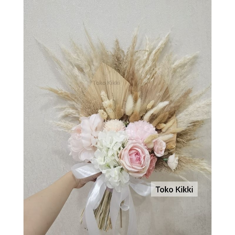 Jual Buket Bunga Pengantin Bunga Kering Wedding Bouquet Buket Lamaran ...