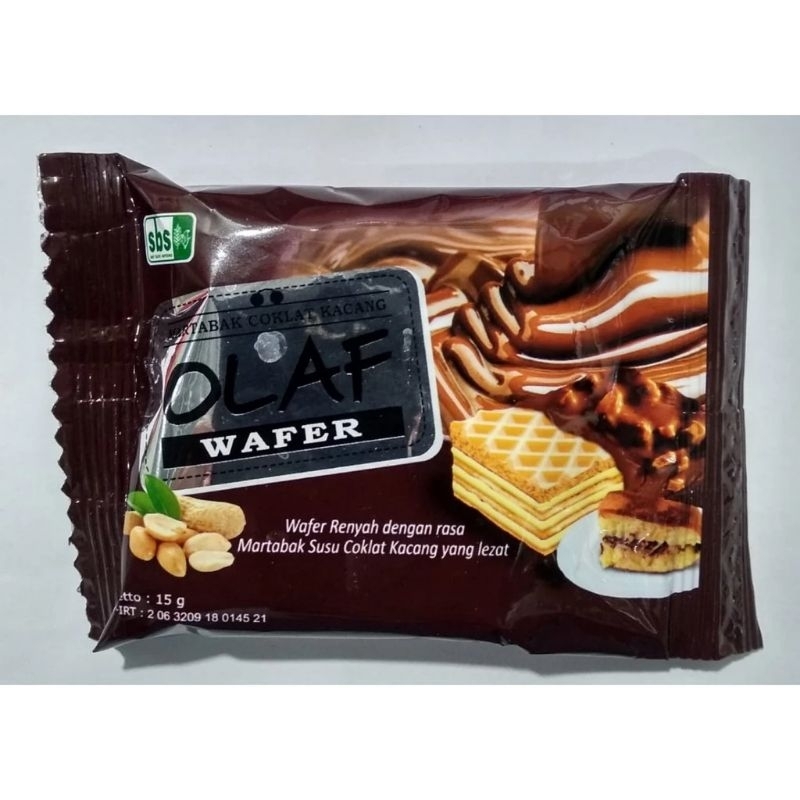 Jual Olaf wafer rasa martabak susu kacang coklat harga ecer 500 isi ...