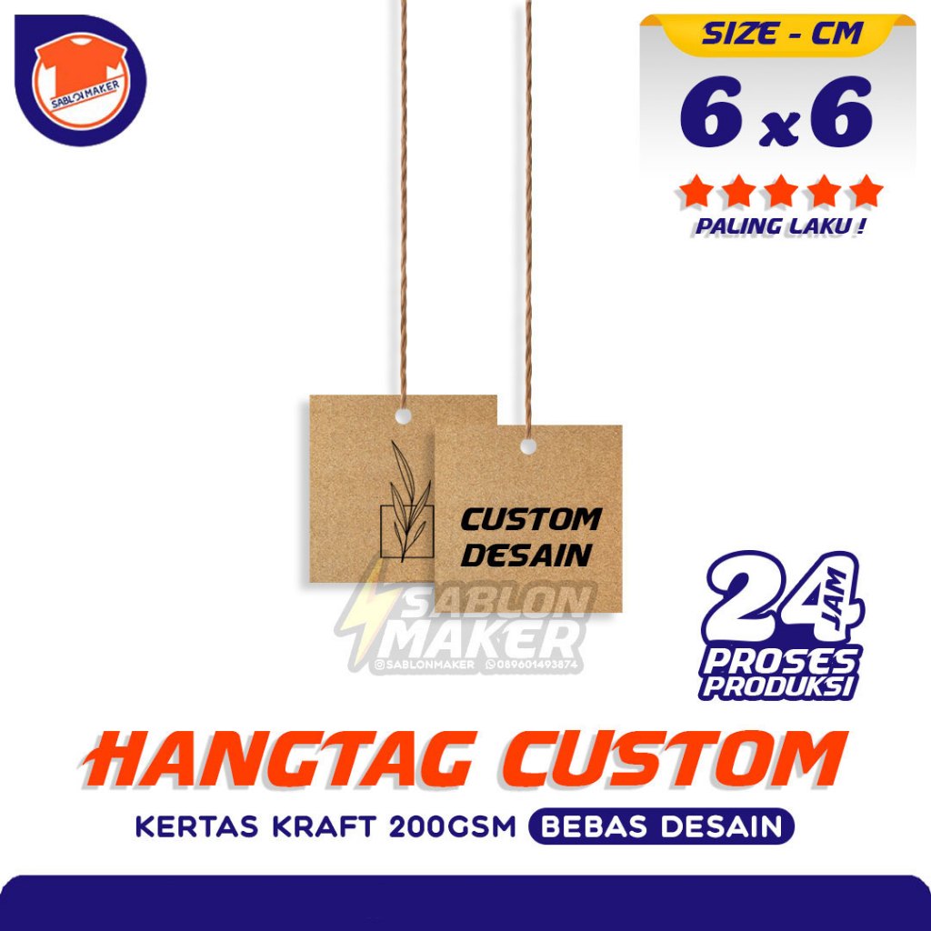 Jual Cetak hangtag 6x6 label produk custom hang tag custom | Shopee ...