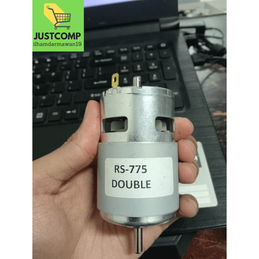 Jual MOTOR DC RS775 12-24V DOUBLE BALL BEARING HIGH SPEED HIGH TORQUE ...