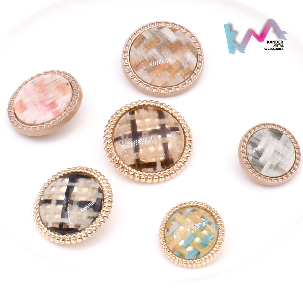 Jual KANDER Alloy Resin Button Kancing Hias Tweed Blazer YS-A078 ...