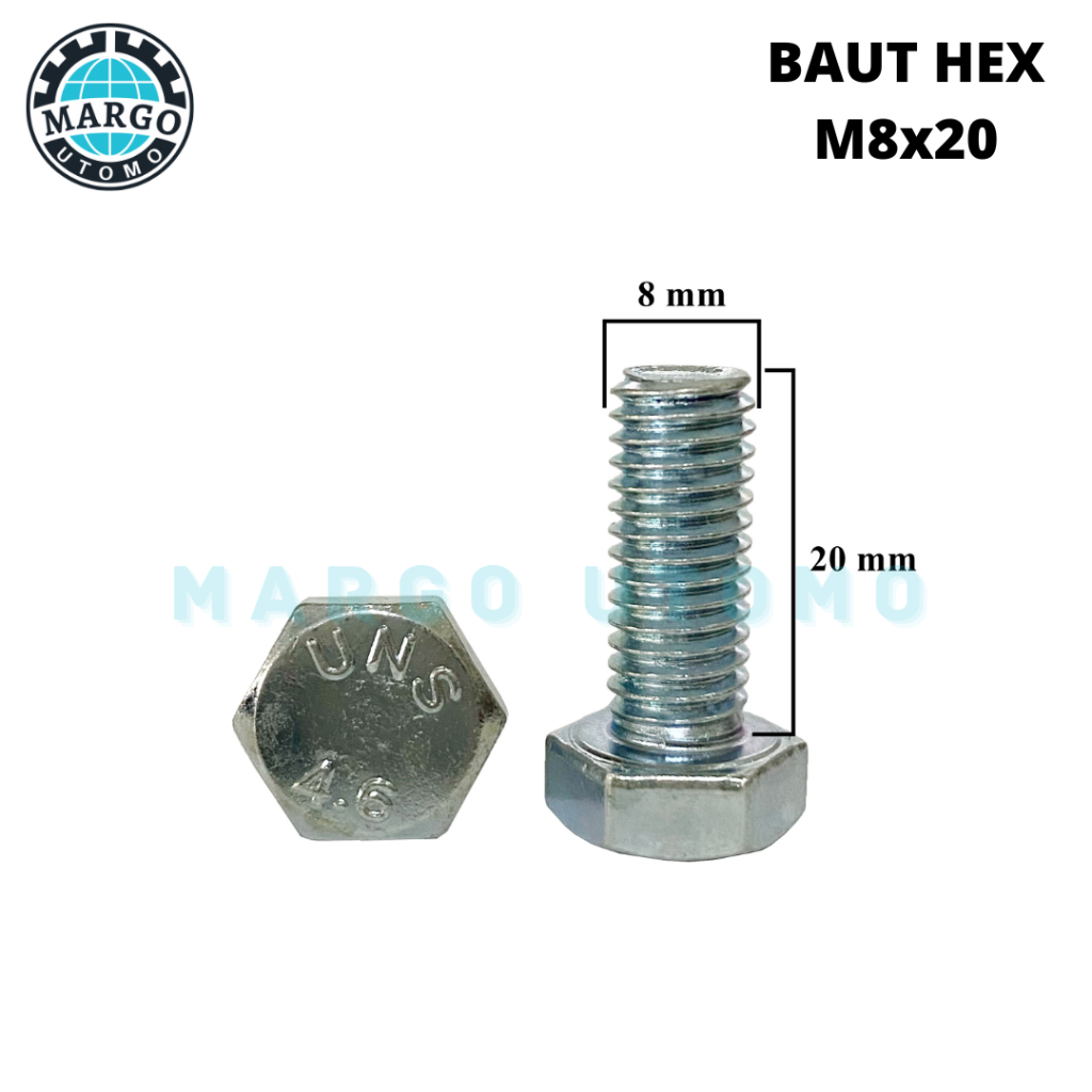 Jual Baut Hexagonal Hex Head M8x20 | Shopee Indonesia