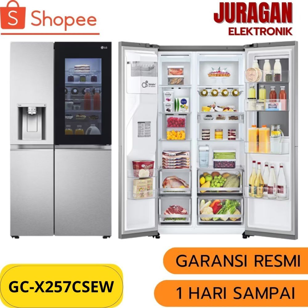 Jual Kulkas Side by Side LG GC X257CSEW 674L Kulkas Dispenser Insta View | Shopee Indonesia