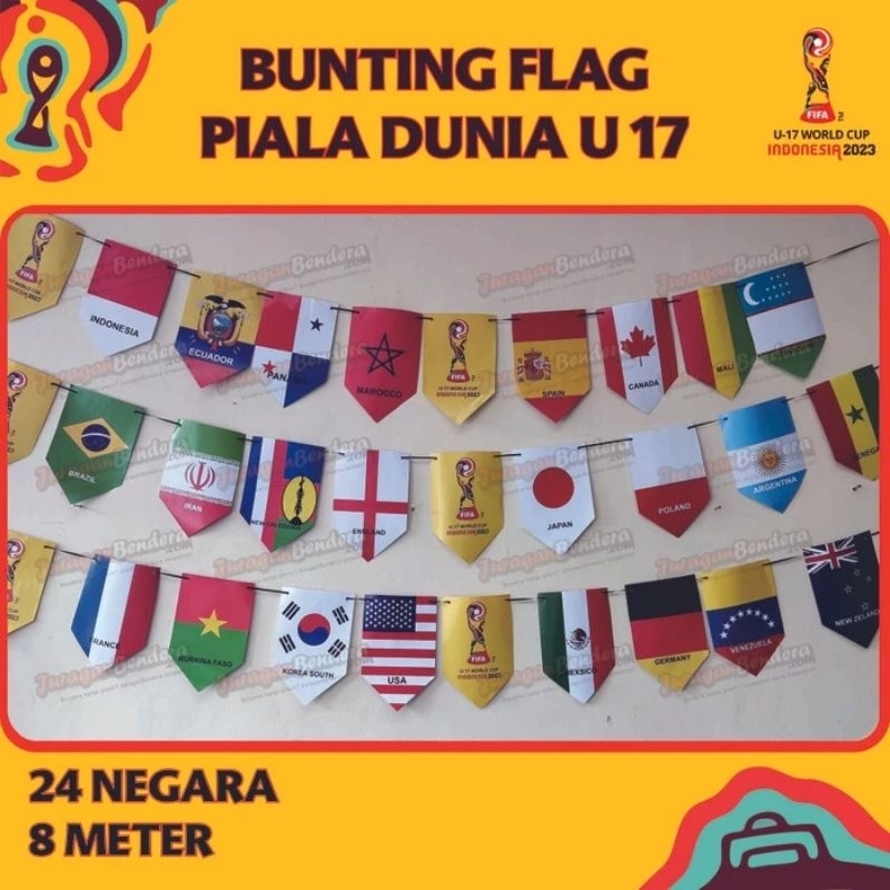 Jual BUNTING FLAG BENDERA NEGARA PIALA DUNIA U17 2023 INDONESIA ...
