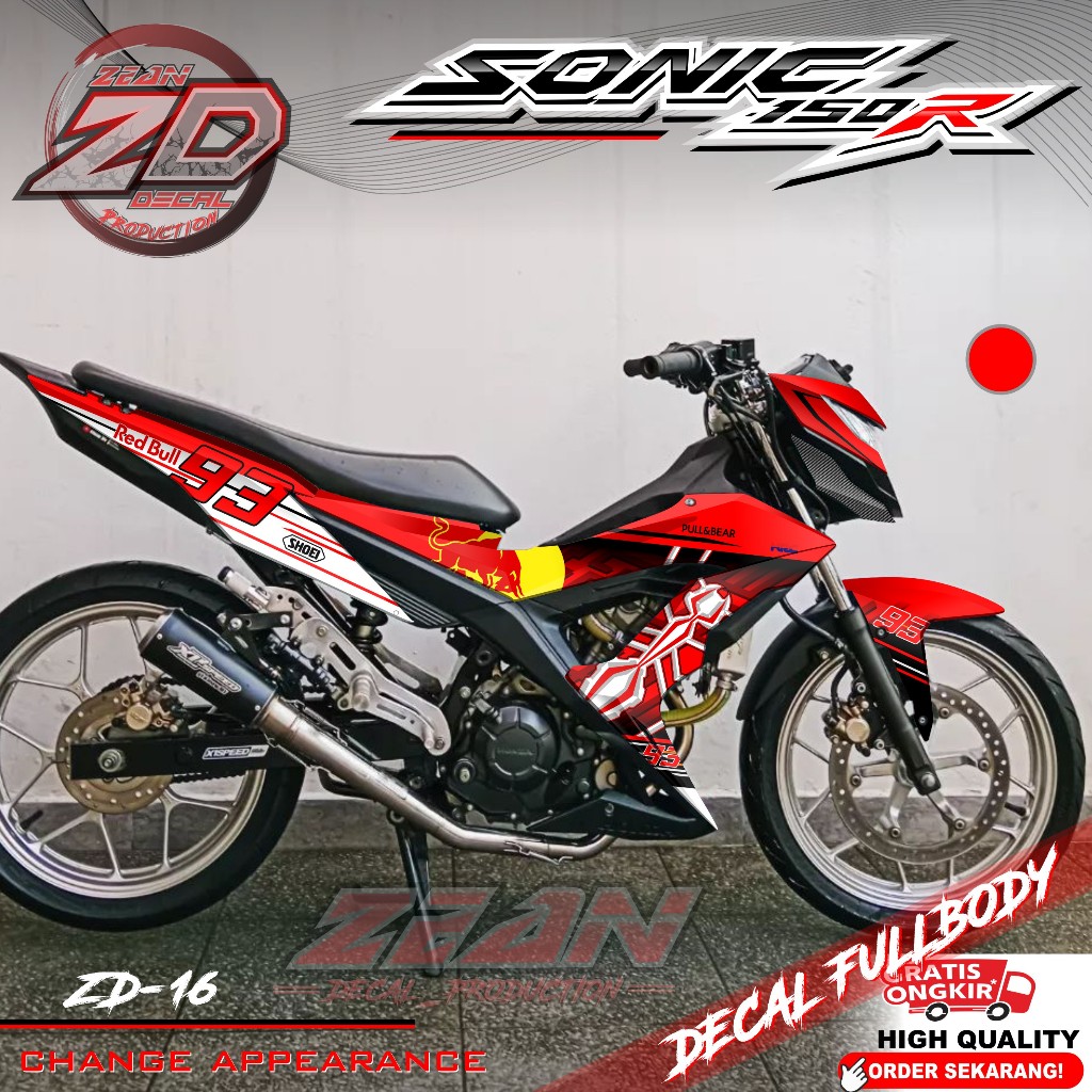 Jual (PROMO COD) TERBARU Decal Sticker Honda Sonic 150R New Full body ...
