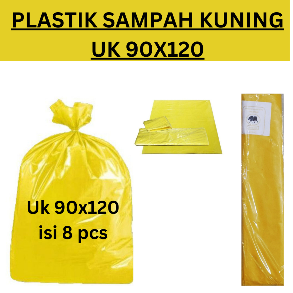 Jual Plastik sampah Kuning Uk 40x60/50x75/60x100/80x100/90x120, kantong ...