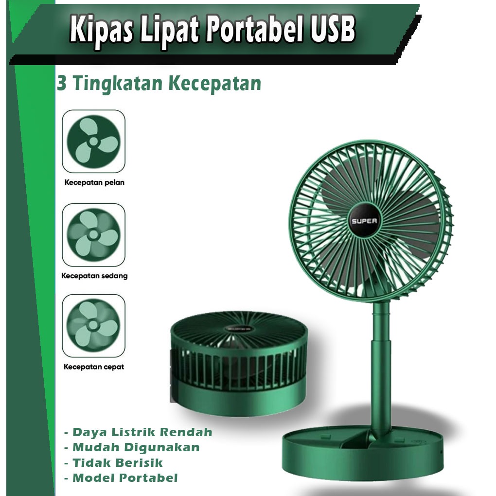 Jual Kipas Angin Lipat Portable Folding Fan Adjustable Kipas Angin Meja ...