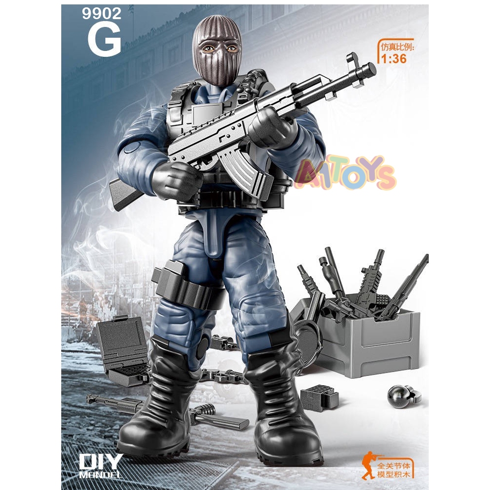Jual Mainan tentara perang miniatur police set mini figure tenatar WW2 ...