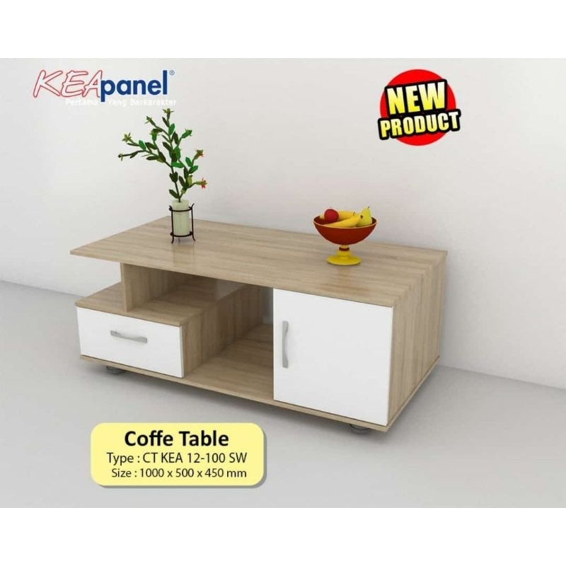 Jual Coffee Table CT Kea Panel 12 100 SW White Meja Kopi Tamu Minimalis ...