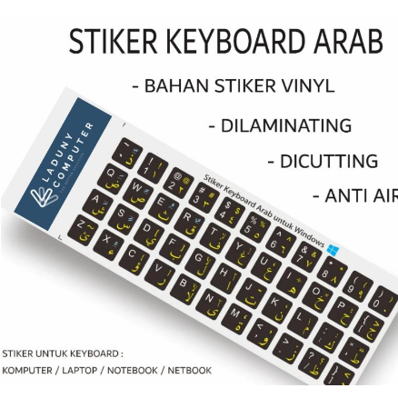 Jual Sticker Keyboard Arabic | Stiker Keyboard Huruf Arab Transparan ...