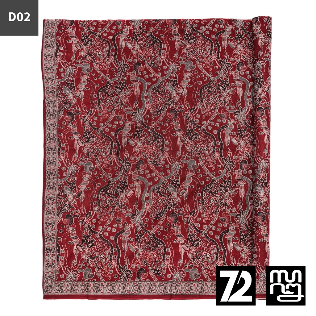 Jual BAHAN BATIK PREMIUM Dobby Motif Burung Asmat Warna Merah Abang ...