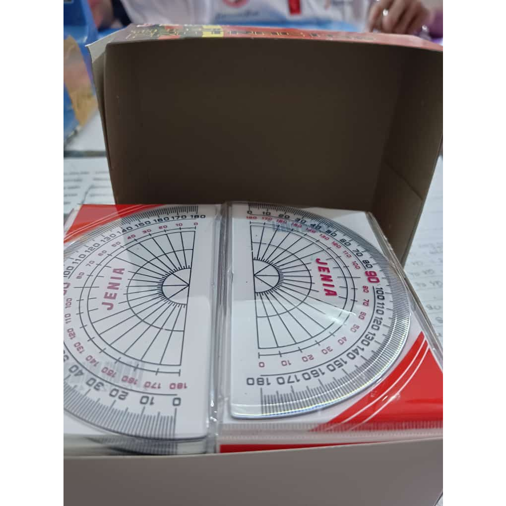 Jual Penggaris busur Jenia 180 Derajat (1 pack isi 12 pcs) | Shopee ...