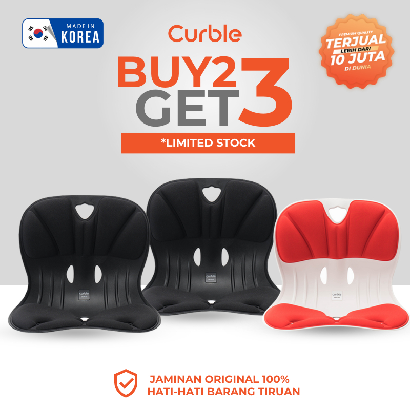Jual Curble Posture Chair Wider - BUY 2 GET 3 (2pcs Black & 1pcs Red) | Shopee Indonesia