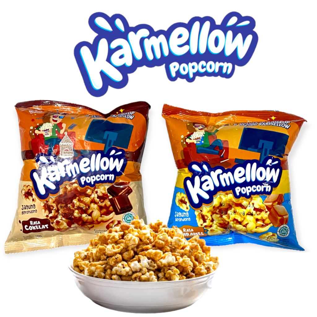 Jual Karmellow Popcorn Rasa Karamel Cokelat Snack 20G | Shopee Indonesia