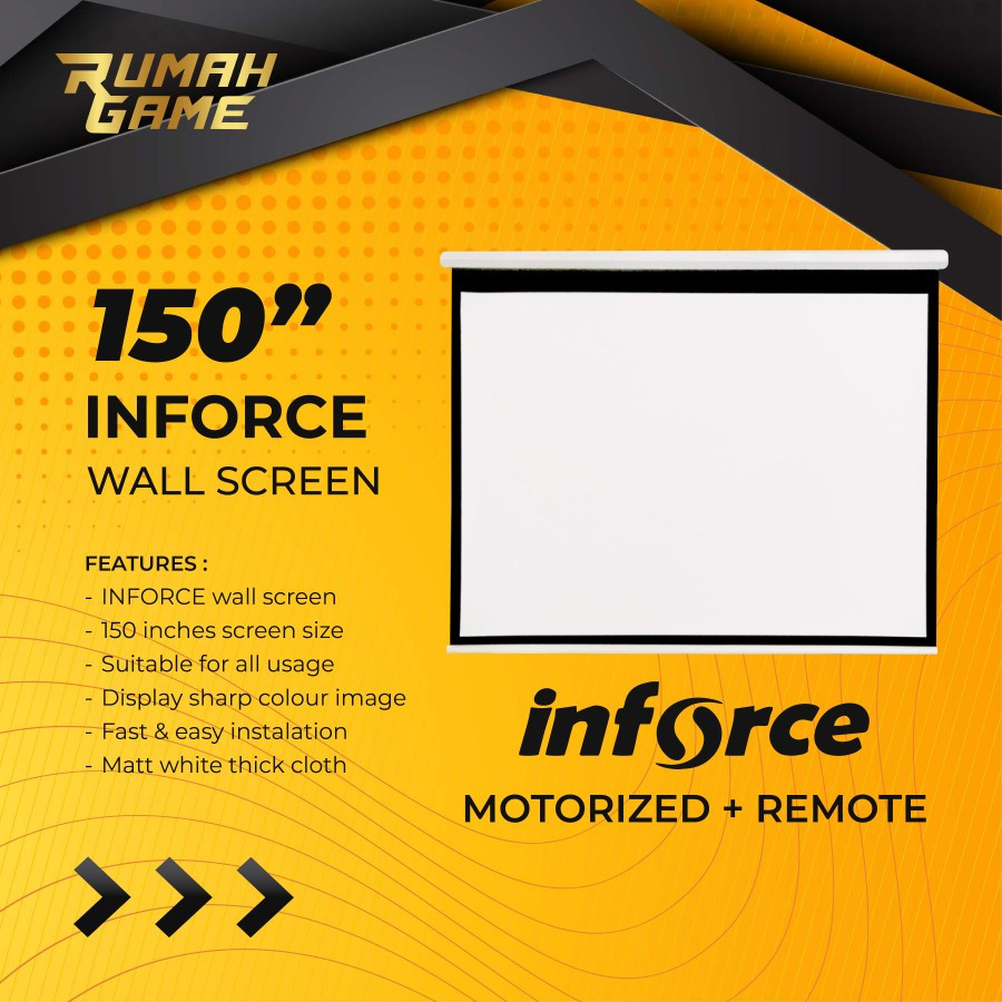 Jual Wall Screen Projector 150" Motorized Remote Layar Proyektor 150 ...