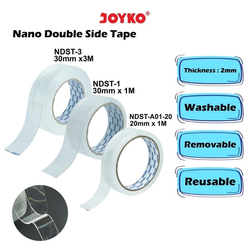 Jual Pita Perekat Dua sisi / Nano Double Sided Tape Joyko (1 pcs) | Shopee Indonesia