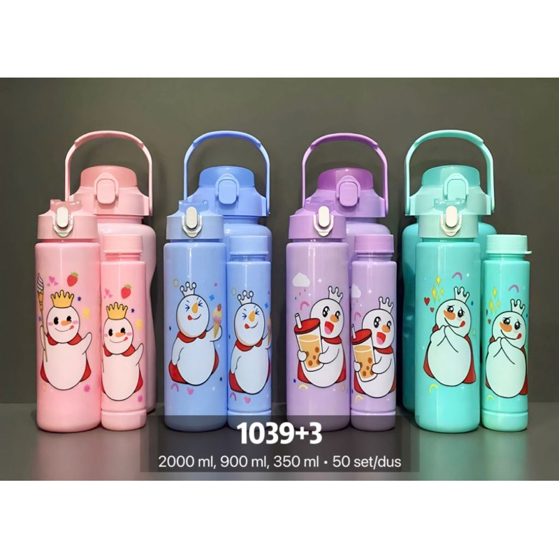 Jual [SA] BOTOL MINUM MOTIF MIXUE 3IN1/BOTOL MIXUE BERANAK 2 liter ...