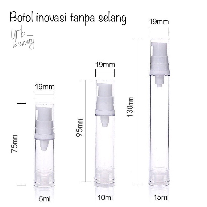 Jual urb- Botol Pump Airless Spray Airless 5ml 10ml 15ml bisa untuk ...