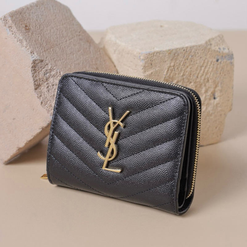 Jual Original Saint Laurent YSL Cassandre Matelasse Compact Zip Around ...