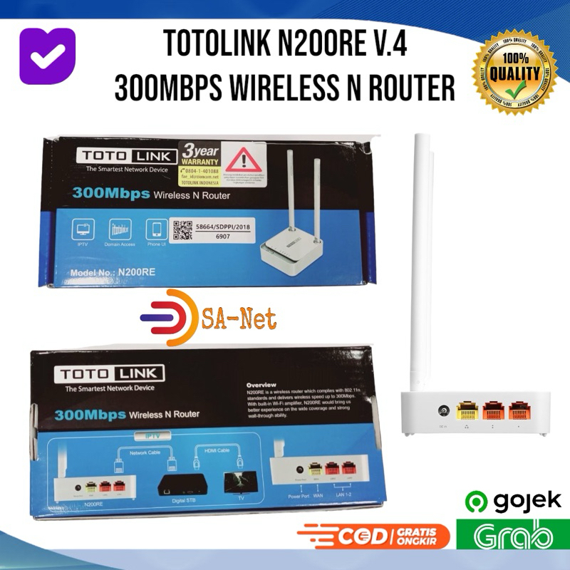 Jual TOTOLINK N200RE V4 300Mbps WIRELESS N ROUTER | Shopee Indonesia
