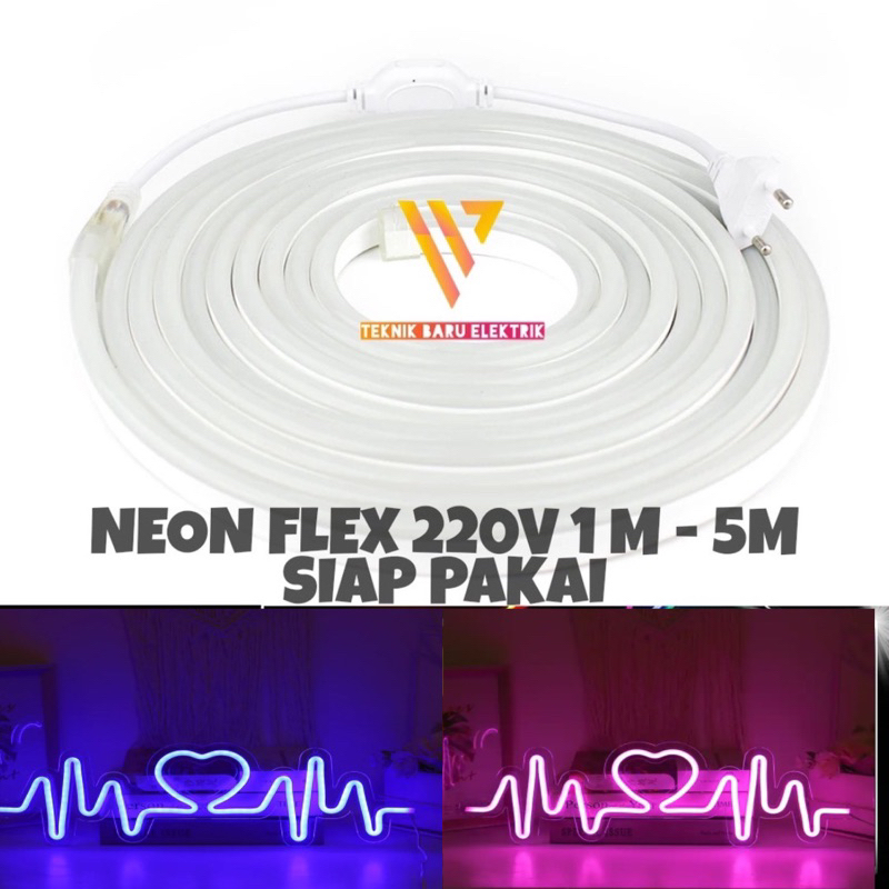 Jual LAMPU HIAS LED NEON FLEX 220V 1M 2M 3M 4M 5M MOTIF DETAK JANTUNG ...