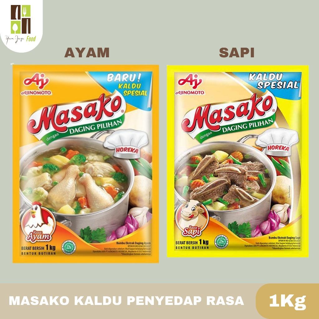 Jual Masako Kaldu Penyedap Rasa Sapi / Rasa Ayam MSG Kemasan 1 Kg ...