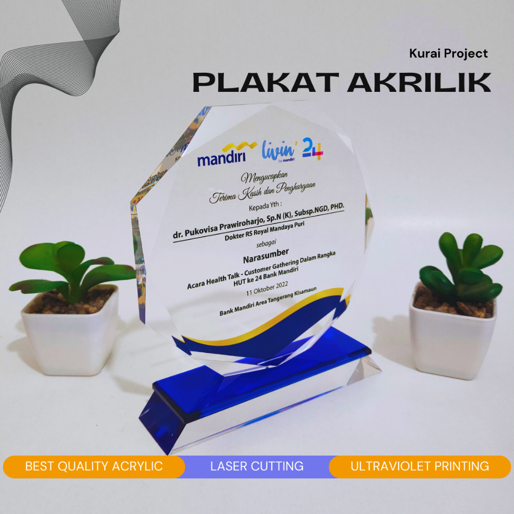 Jual Plakat Akrilik Diamond Premium 15mm ( 1,5 cm ) / Plakat Premium ...