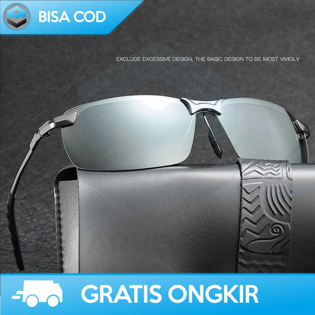 Jual KACAMATA PHOTOCHROMIC POLARIZED SUNGLASSES HITAM ELEGAN ANTI SILAU | Shopee Indonesia