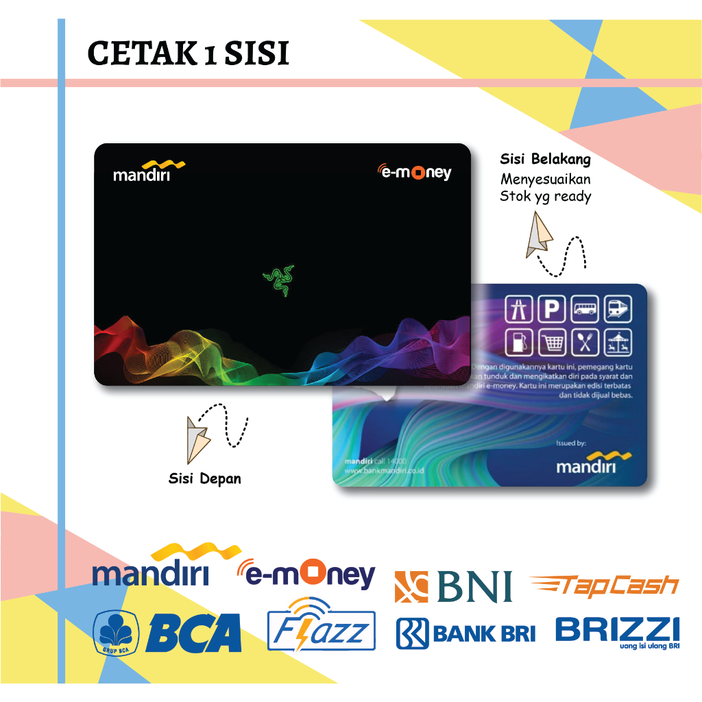 Jual KARTU E MONEY ETOLL KUMPULAN LOGO RAZER FIREFLY COLOUR BLACK ...
