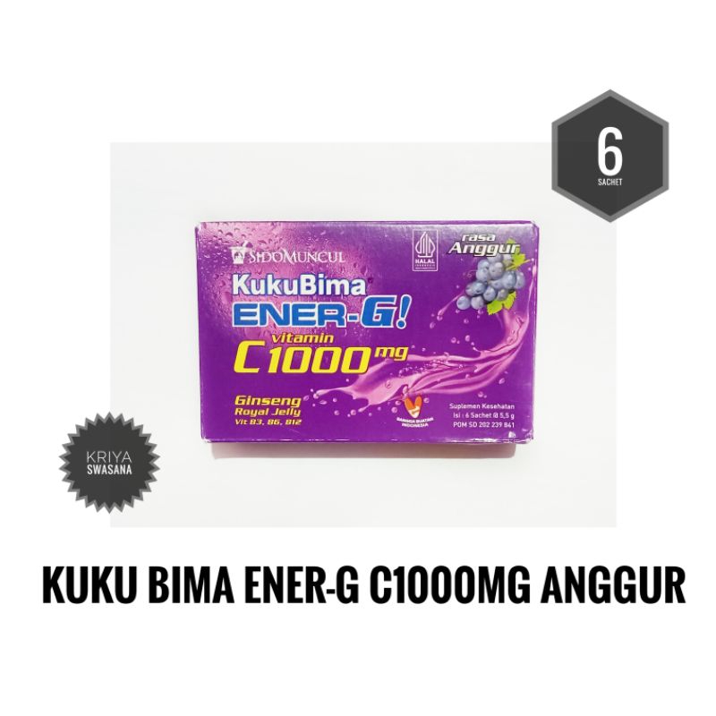 Jual KUKU BIMA ENER-G VITAMIN C1000 RASA ANGGUR BOX ISI 6 SACHET ...