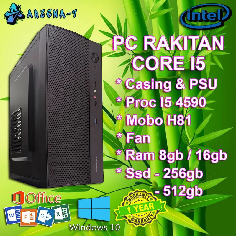 Jual Paket Cpu Rakitan Core i5 Gen 4 ( Core i5 4590 + Mobo H81 + Ram ...