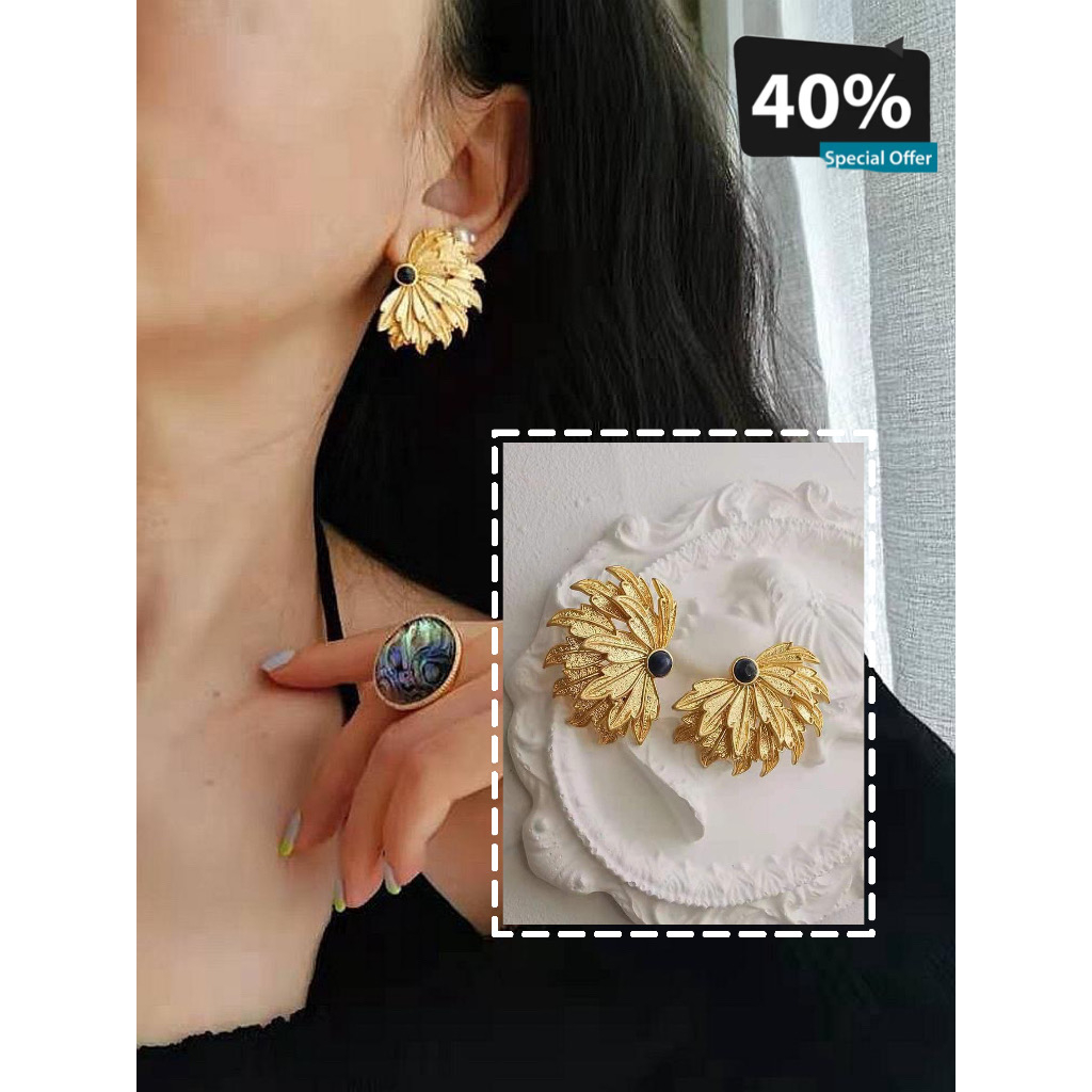 Jual ANTING SIMPLE ELEGAN HIGH QUALITIES WARNA BLACK GOLD HITAM CANTIK ...