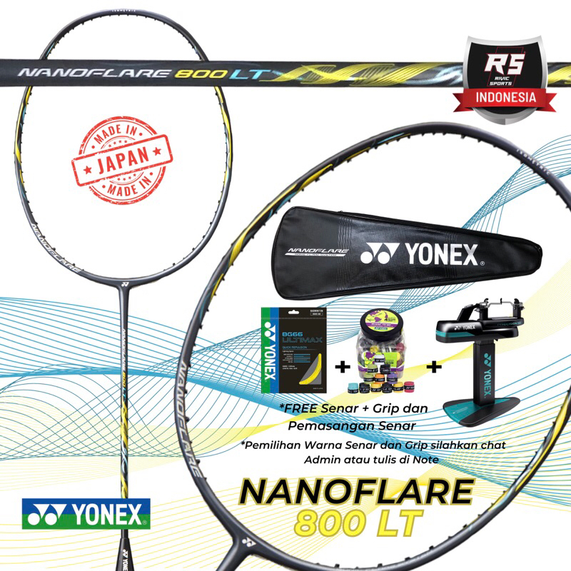 Jual Raket Badminton YONEX NANOFLARE 800 LT 800LT FREE PAKET LENGKAP ...