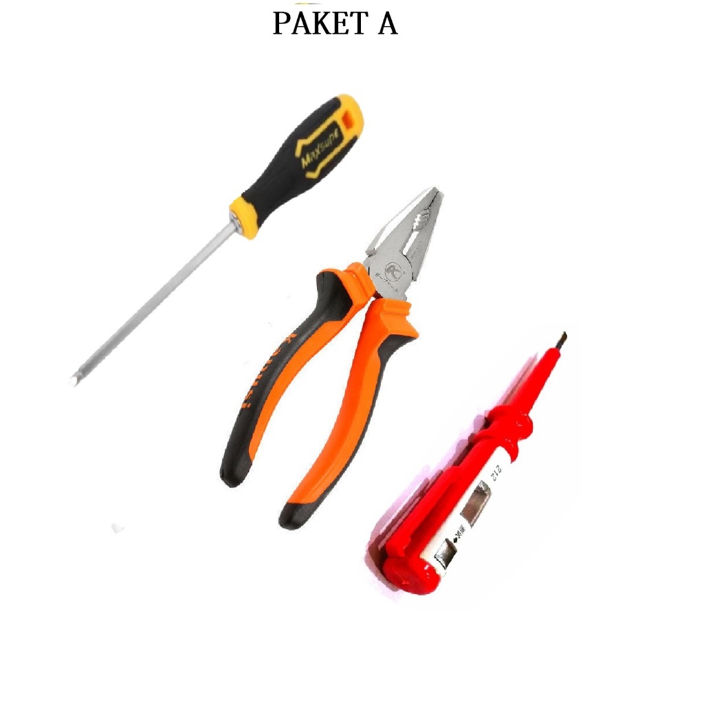 Jual Paket obeng tang tespen Paket Hemat 3 pcs perkakas listrik ...