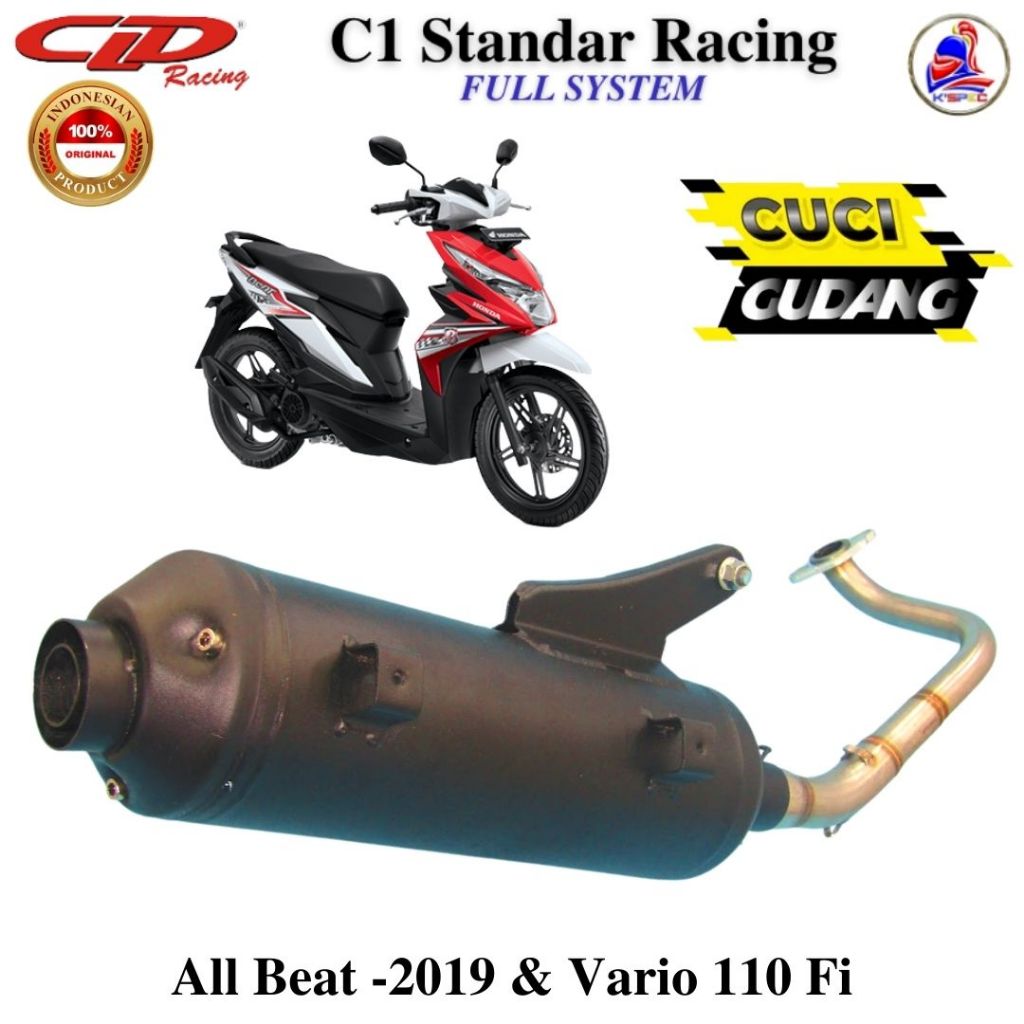 Jual CLD type C1 STANDAR RACING seri ALL BEAT -2019 & VARIO 110 Fi Knalpot Fullsystem | Shopee ...