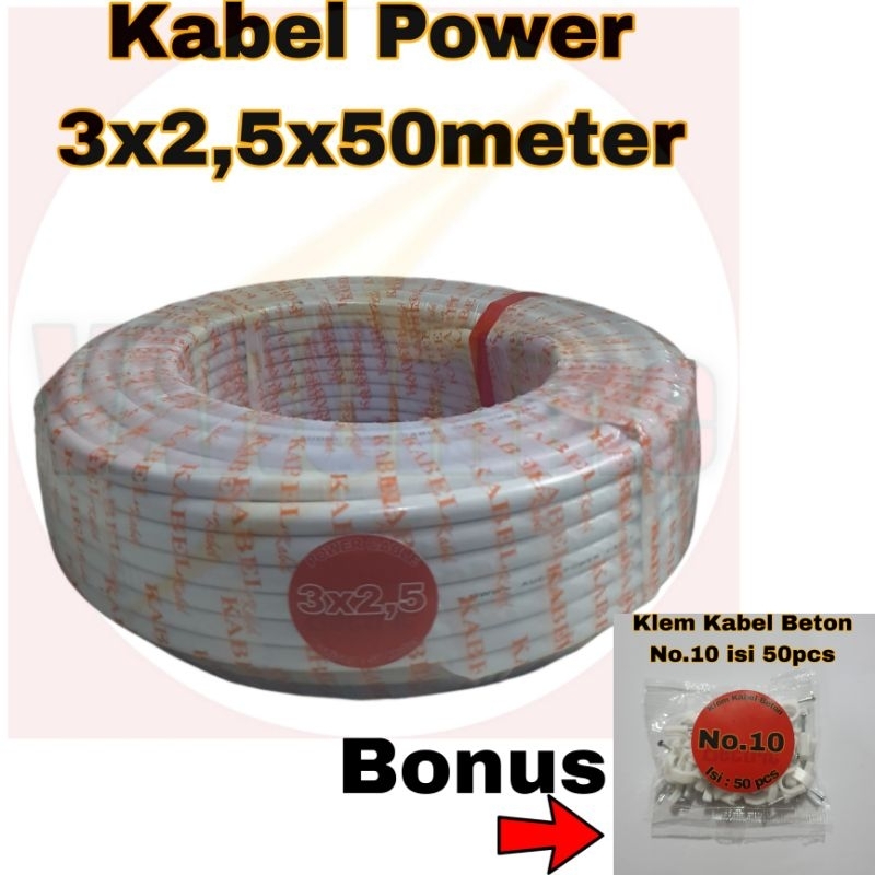 Jual Power Kabel 3x2,5 panjang 50meter | Shopee Indonesia