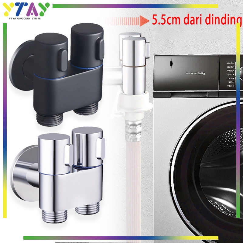 Jual 1/2 Inch Stop Kran Toilet/Double Angle Valve/ Shower Mesin Cuci ...