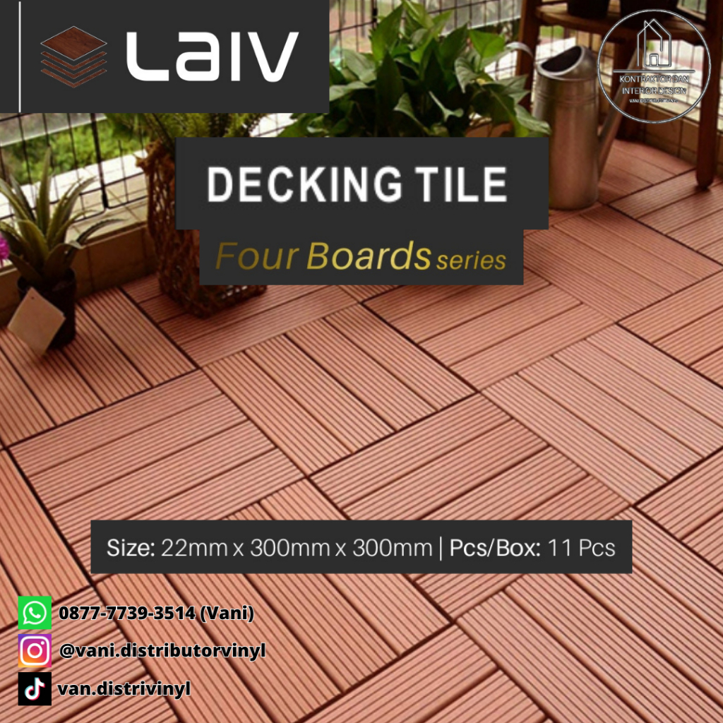 Jual Decking Tile Lantai Kayu WPC Laiv Bongkar Pasang 30cm x 30cm ...