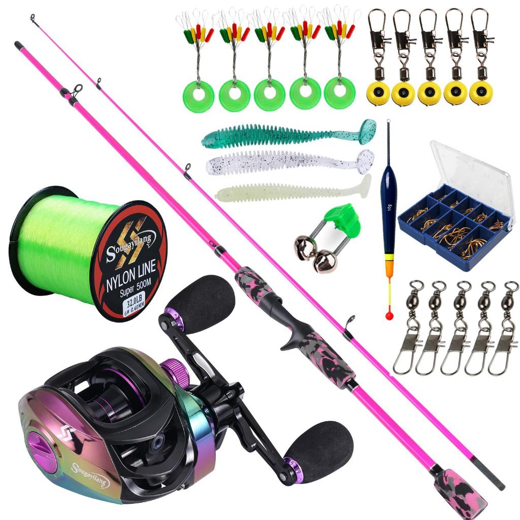 Jual Joran Pancing Fishing Rod Set 1.85m 2 Section Casting Rod with ...