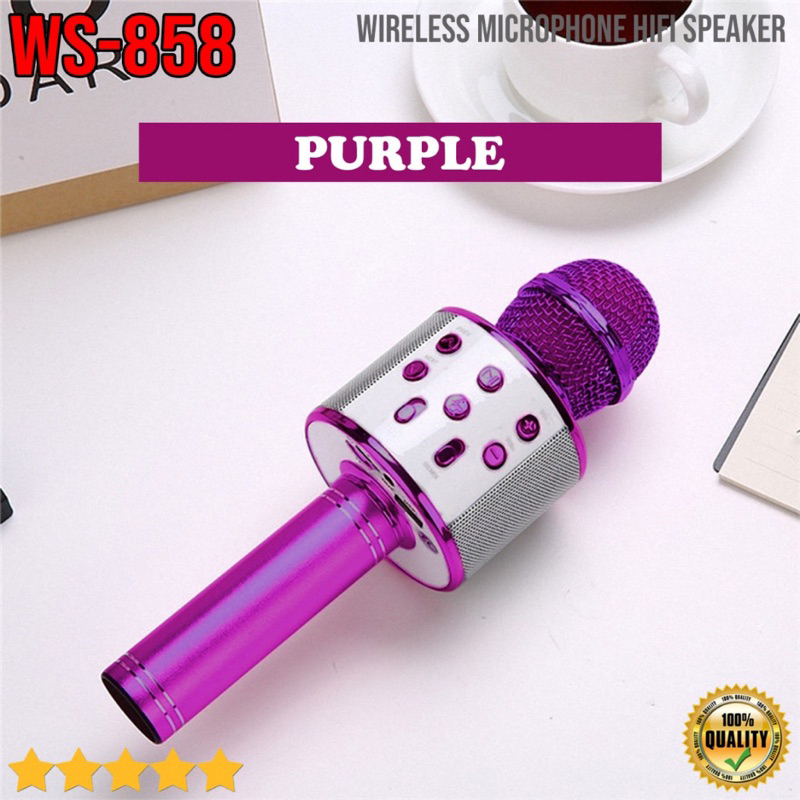 Jual Mic Karaoke WS858 Mikrofon Original Wireless Bluetooth Mic Smule Suara diJamin Bagus Bisa ...